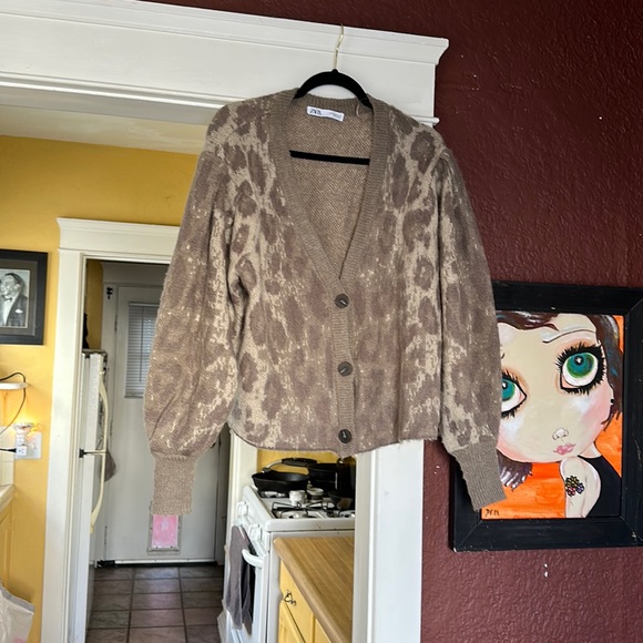 Zara | Sweaters | Zara Balloon Sleeve Cardigan | Poshmark